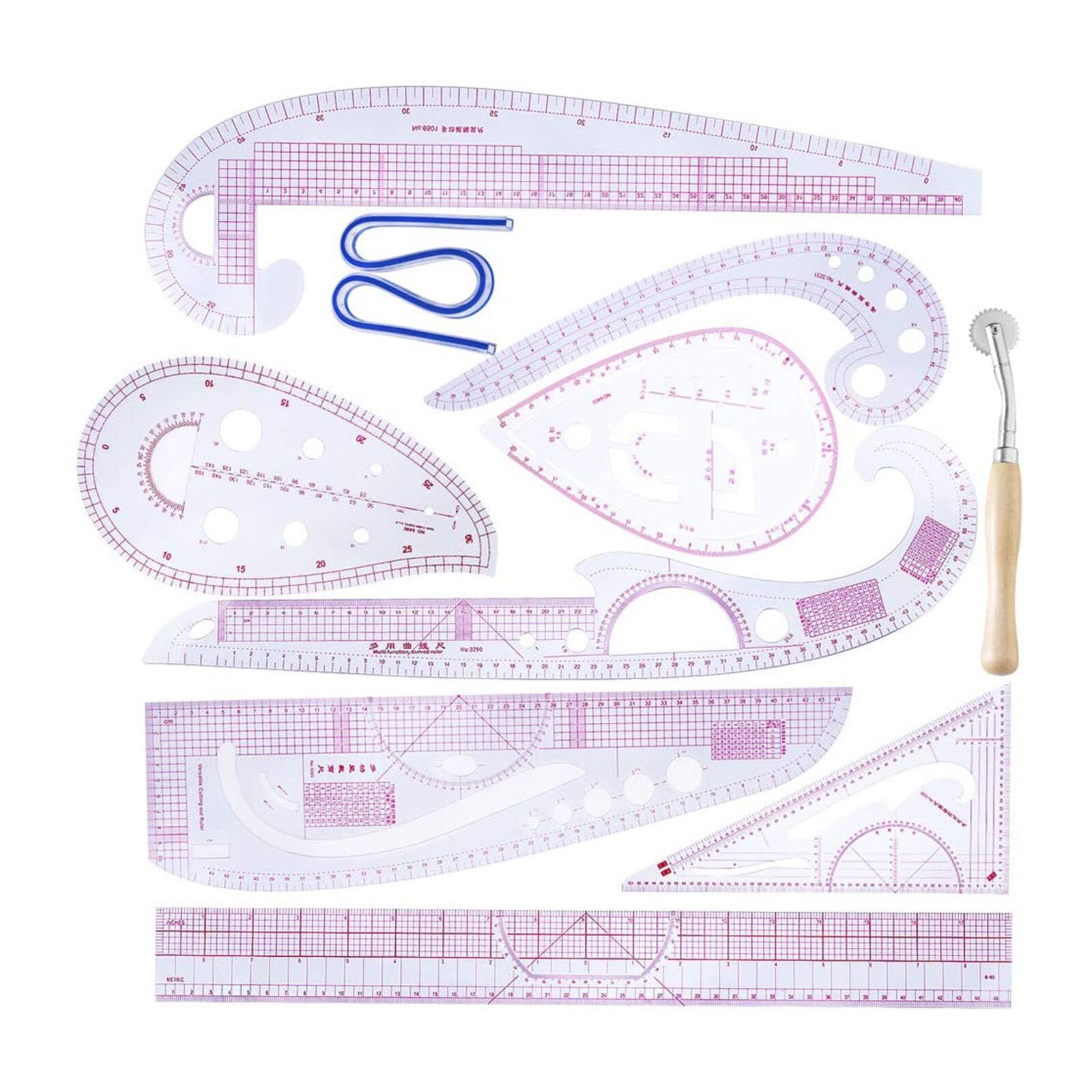 35#10pcs/Set Curve Ruler Tailor Measuring Kit Whee... – Grandado
