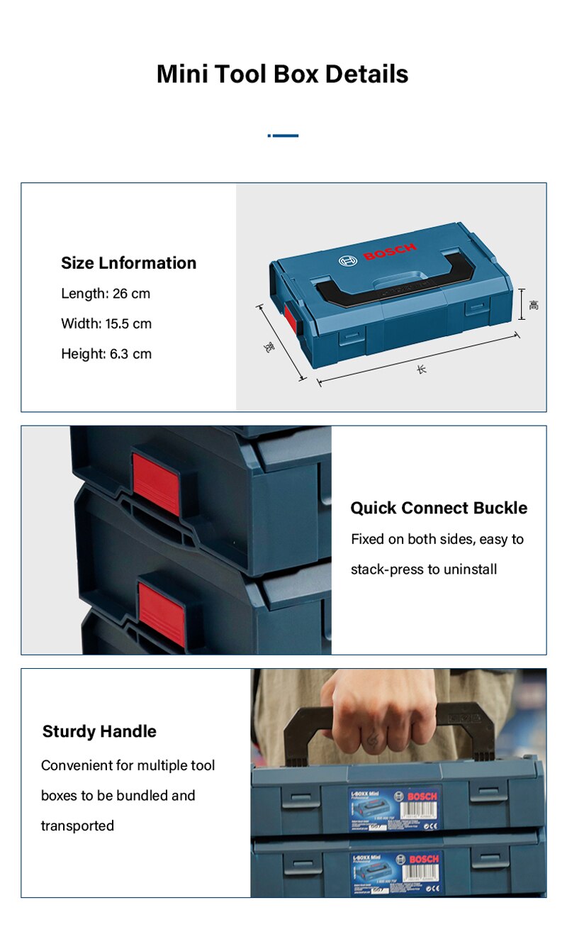 Bosch L-Boxx Mini Tool Box Stacked Multifunctional... – Vicedeal