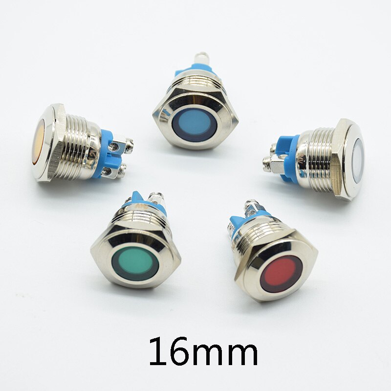 16mm Dia 6V 12V 24V 220V Metal LED Pilot Panel Das... – Grandado