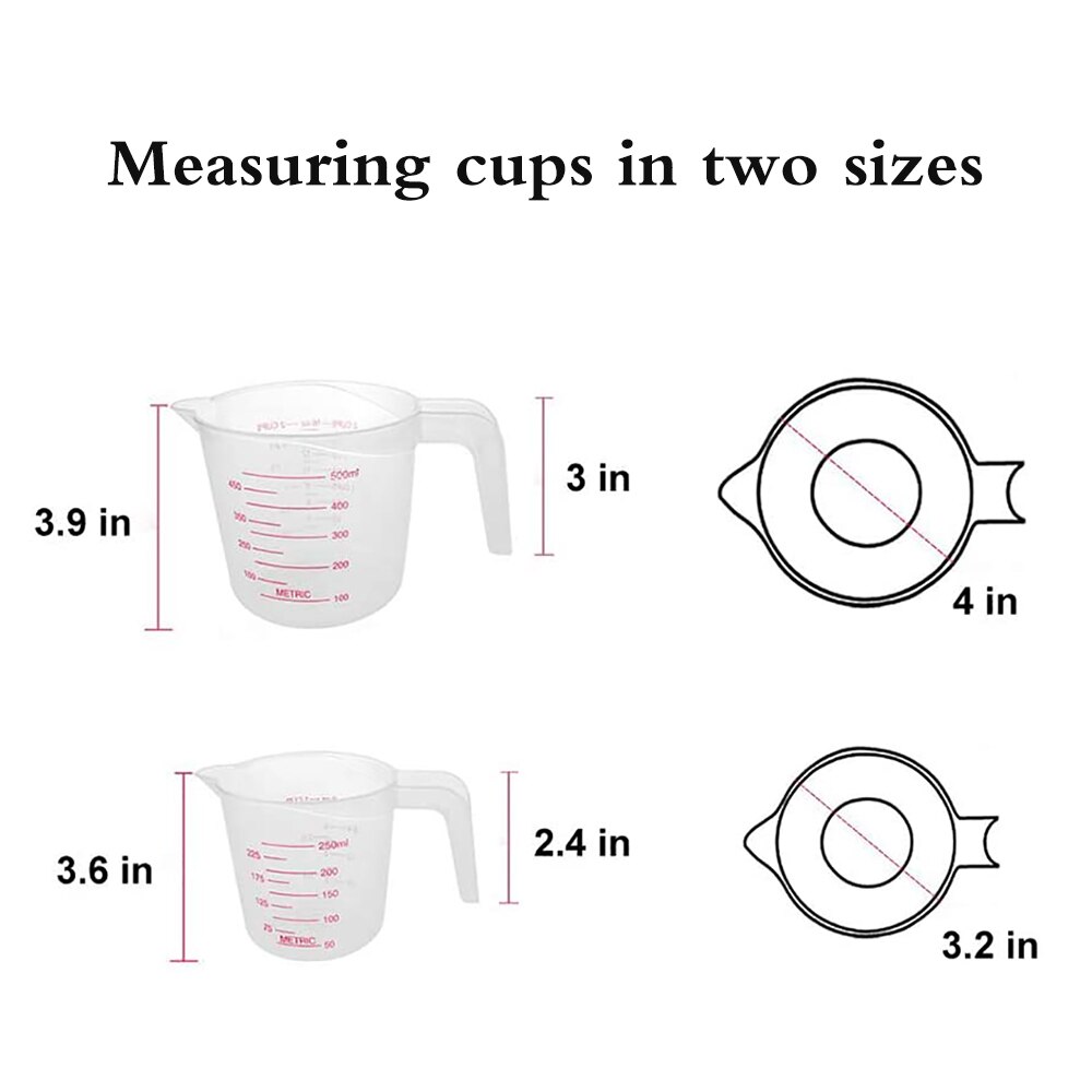 Clear Plastic 1L Measuring Jug Cup Grip Cooking Ba... – Grandado