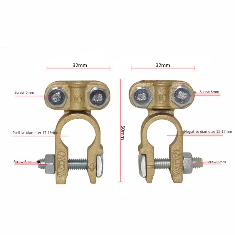 2X Solid Brass Heavy Duty Angle Battery Top Post C... – Grandado