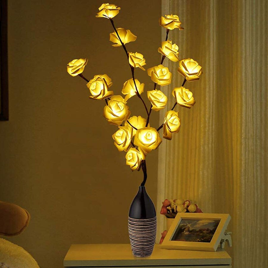 73CM LED Rose Flower Branch Light 20 Bulbs Christm... – Grandado