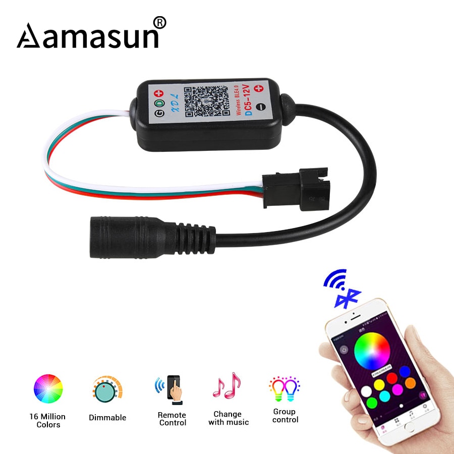 Trådlös dimmer xdl musik bluetooth rgb controller ... – Grandado