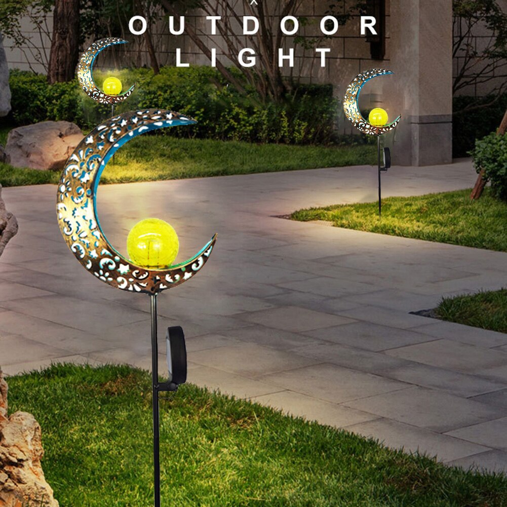Solar Led Zon Maan Vlam Licht Waterdicht Retro Iro... – Grandado