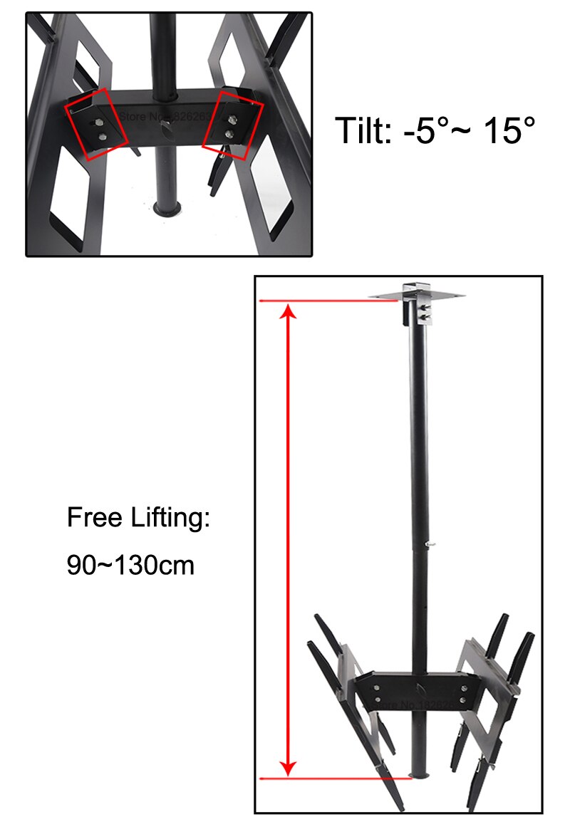 30-65 Inch Dual Screen Led Lcd Tv Plafond Mount Gr... – Vicedeal