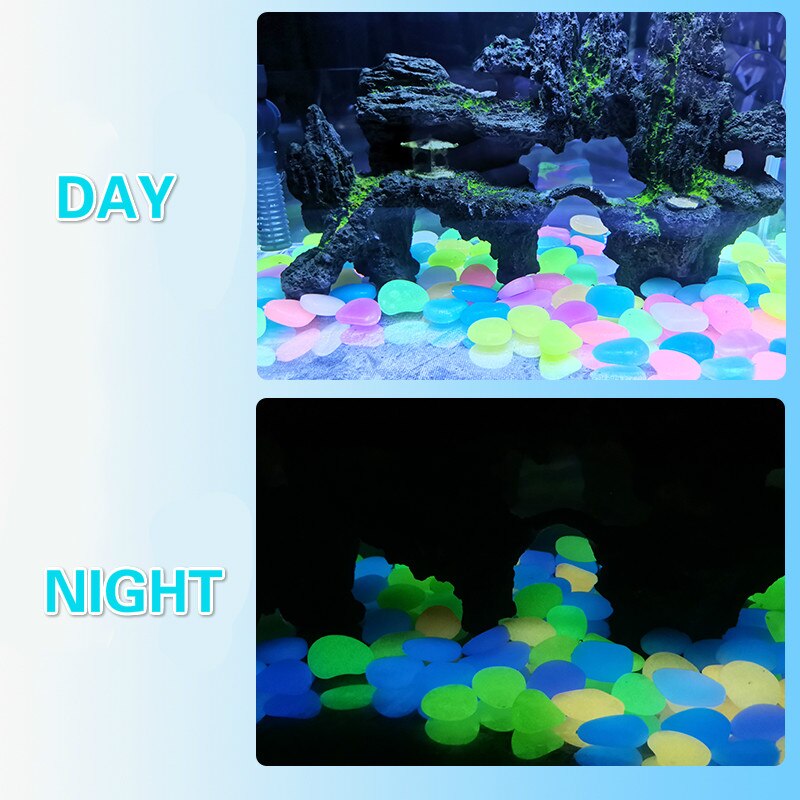 Decorative Pebbles Luminous Stone Fluorescent Aqua... – Grandado