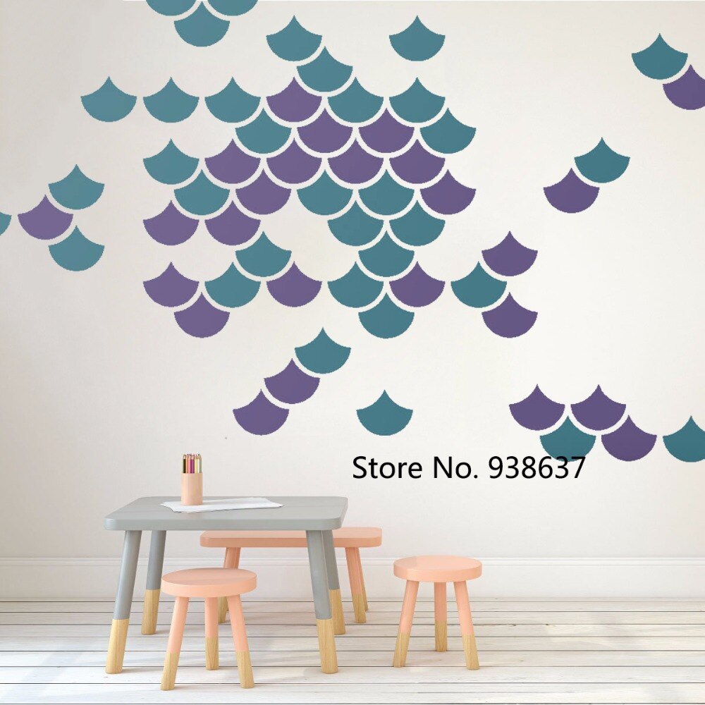 Mermaid Scale Wall Stickers Home Decor Living Room... – Grandado