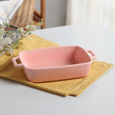 8inch, color embossed porcelain baking tray, ceram... – Vicedeal