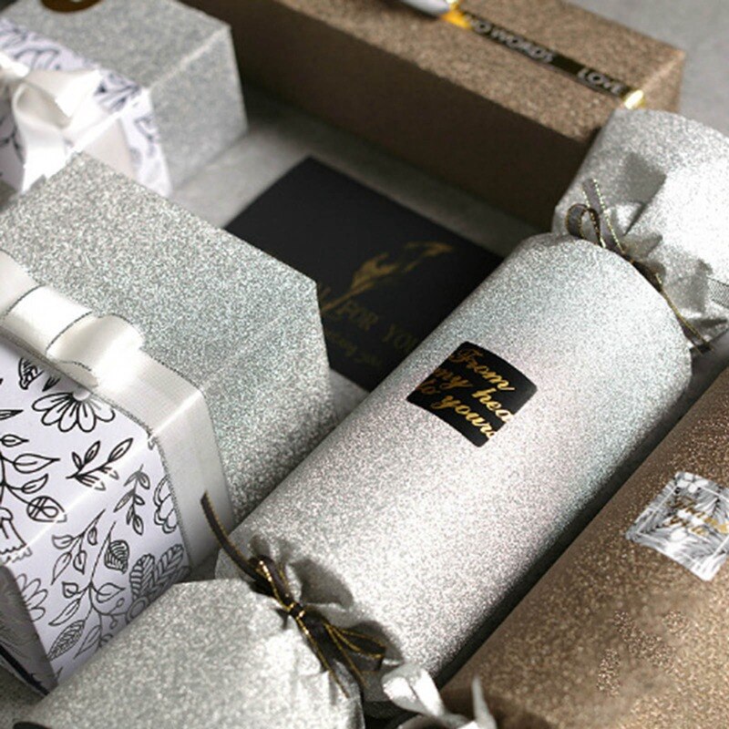 Shiny gold paper wrapping paper glitter magic sand... – Grandado