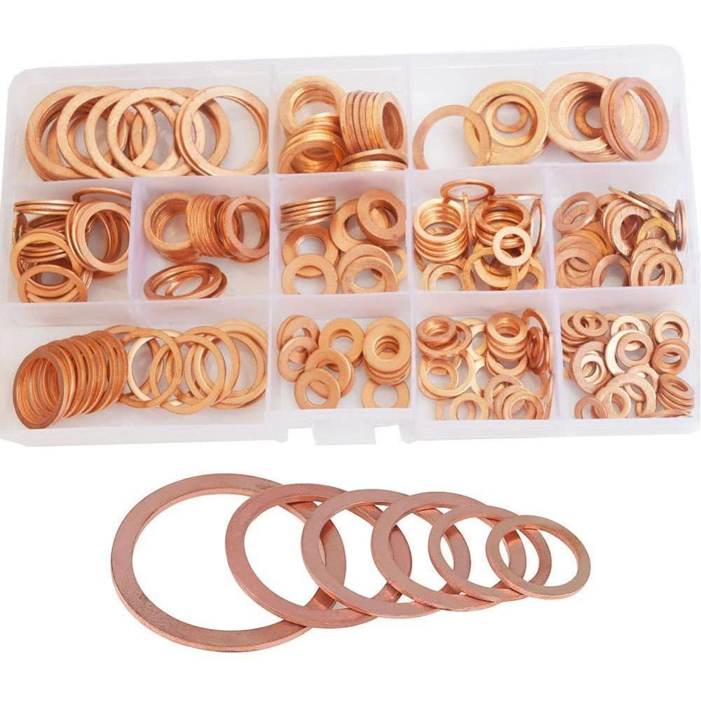 200Pcs Copper Washer Pakking Moer En Bout Set Plat... – Grandado
