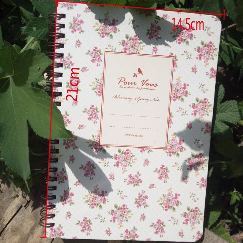 A5 Spiral Notebook 80 Sheets Small Flower Cover Pa... – Vicedeal