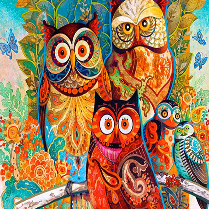 5D Picture Color Cross Stitch Painted Owl Image Re... – Vicedeal