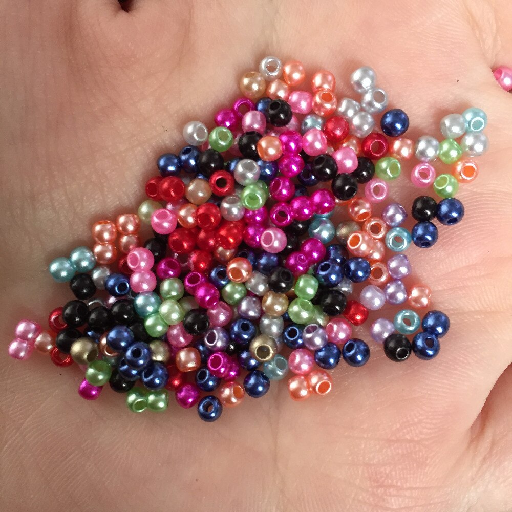 20g 3mm plastic Pearl Beads Acrylic Spacer Ball Ro... – Grandado