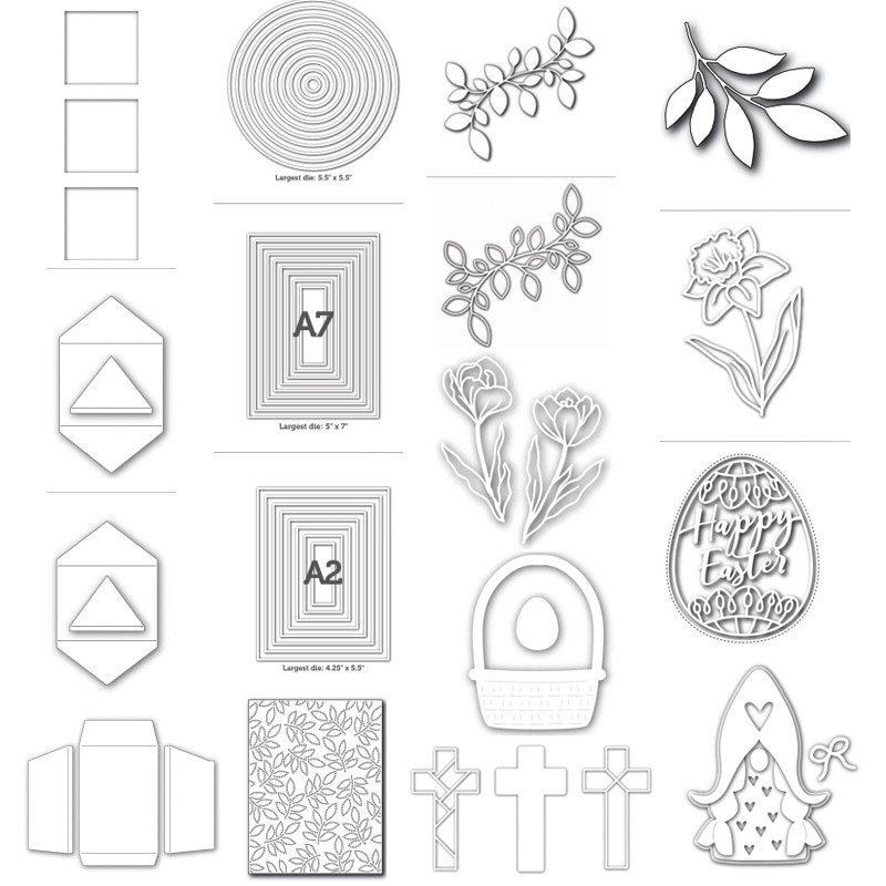 Envelope Rectangle Round Frames Flowers Leaves Cro... – Vicedeal