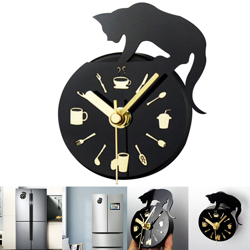 Kitchen Fridge Cats Clock Mini Lovely Kitten Creat... – Vicedeal