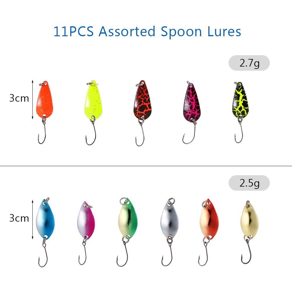 16pcs Fishing Spoons Lures Metal Baits Set for Tro... – Grandado