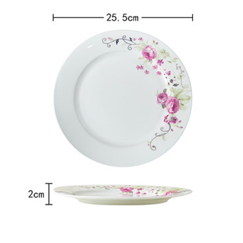 Wourmth Bone Porcelain Plates Rural Flower Plate W... – Vicedeal