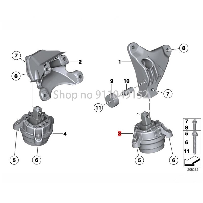 CAR Engine mount, left F01 740I F02 740LIb mwF02 7... – Grandado