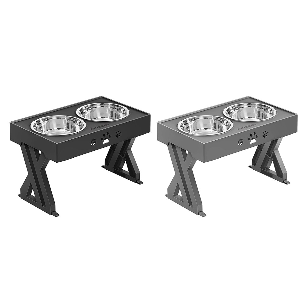 Dogs Double Bowl Adjustable Heights Elevated Pet C... – Grandado
