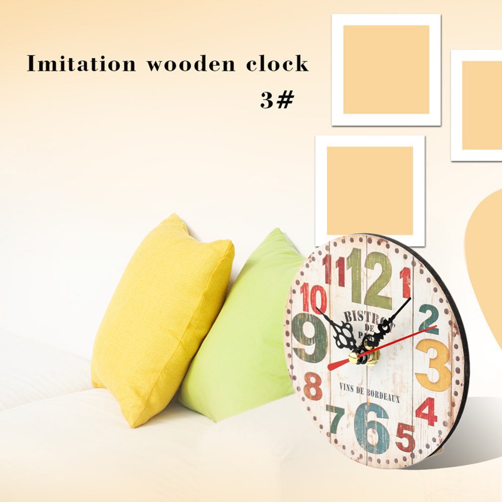 Retro Wood Wall Clock Modern Big Nordic Vintage Ru... – Vicedeal