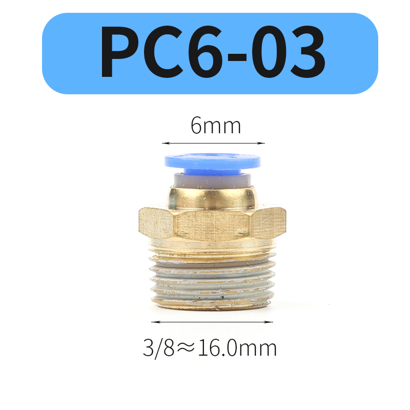 PC Air Pneumatic Fitting 4mm 6mm 8mm 10mm 12mm Mal... – Vicedeal