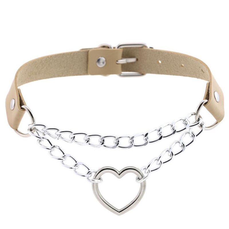 Punk Cool Hiphop Gothic Heart Chain Choker Collar ... – Grandado