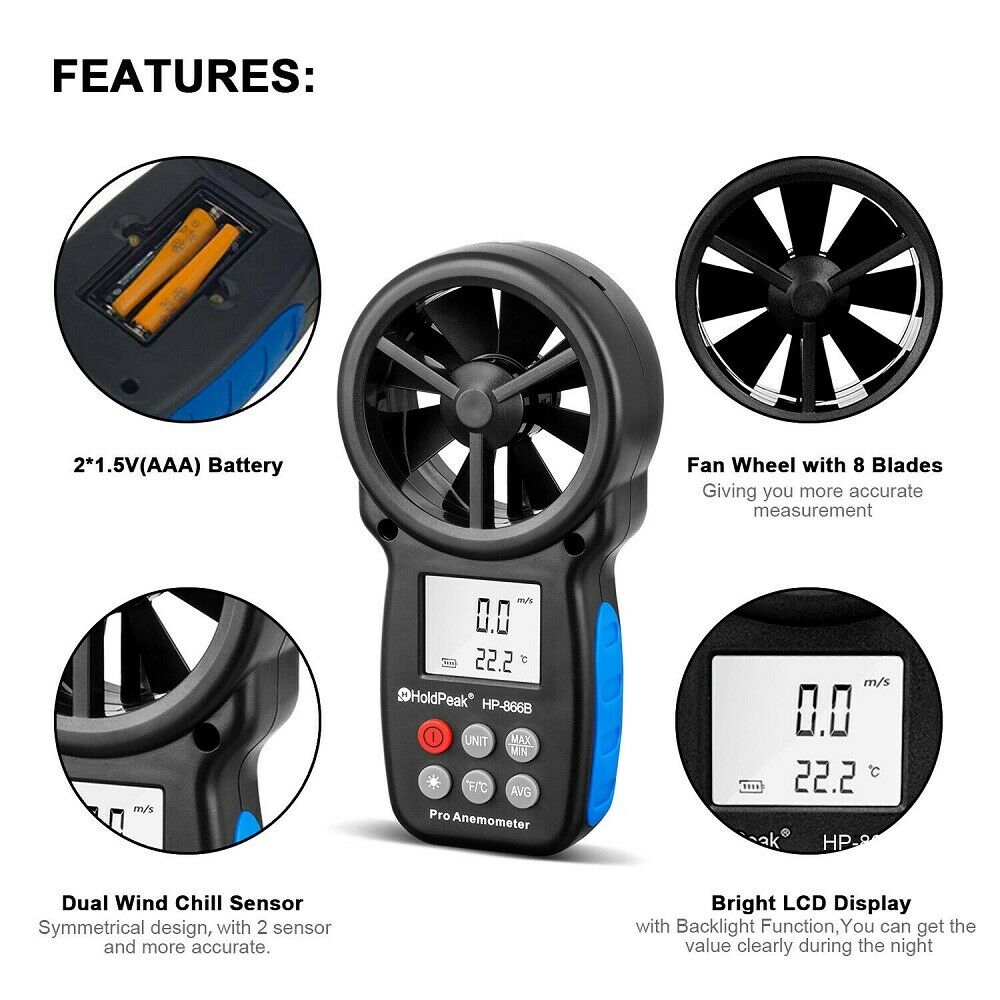 Digital Anemometer Gauge,Smart APP Control & Recor... – Grandado