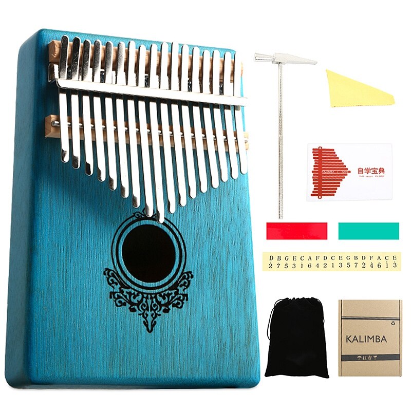Ad-Kalimba Duim Piano 17 Toetsen Mahonie Houten Me... – Grandado