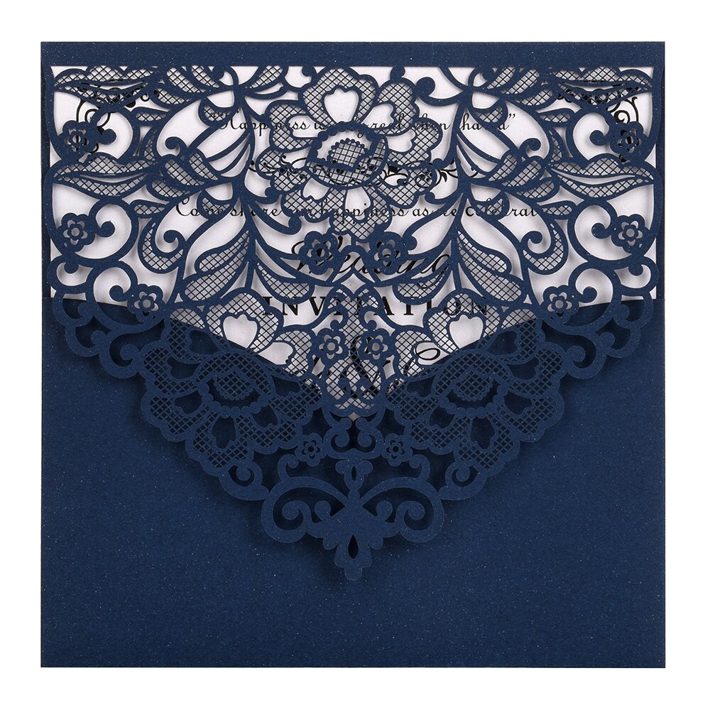 10pcs Floral Pattern Wedding Invitations Cards Pea... – Grandado