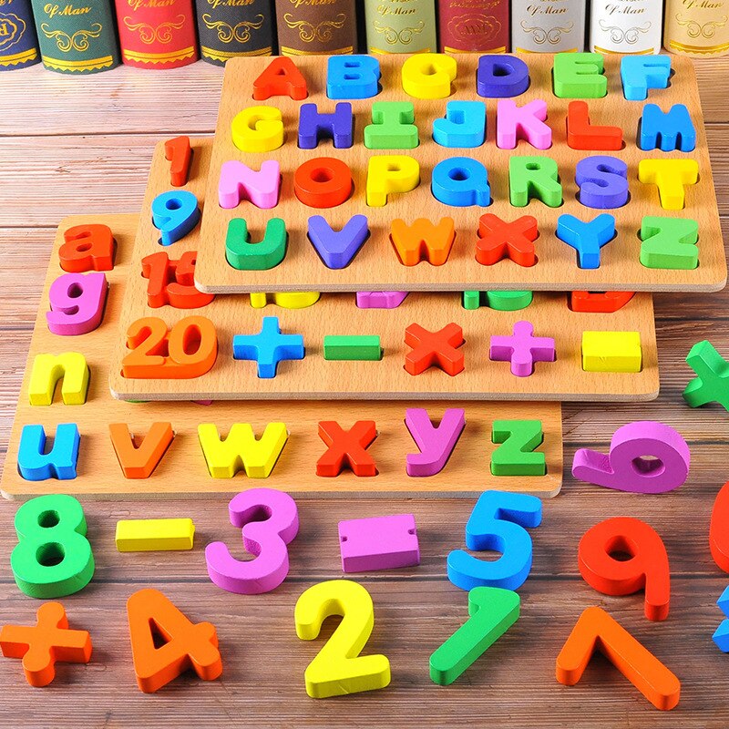 3set/lot wooden large alphabet letters Number Big ... – Grandado
