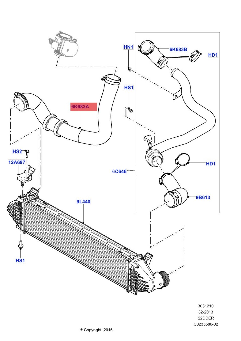 Indsugningsrør intercooler vandrør lr066436 til l... – Grandado