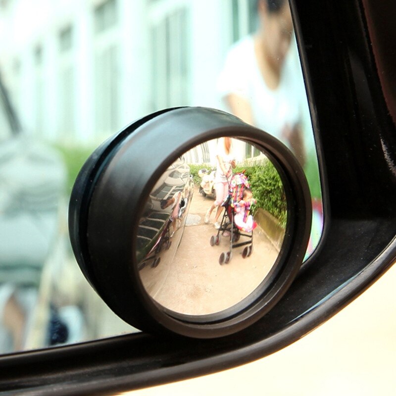 1pair Mini Rearview Car Mirror Wide Angle Round Bl... – Grandado