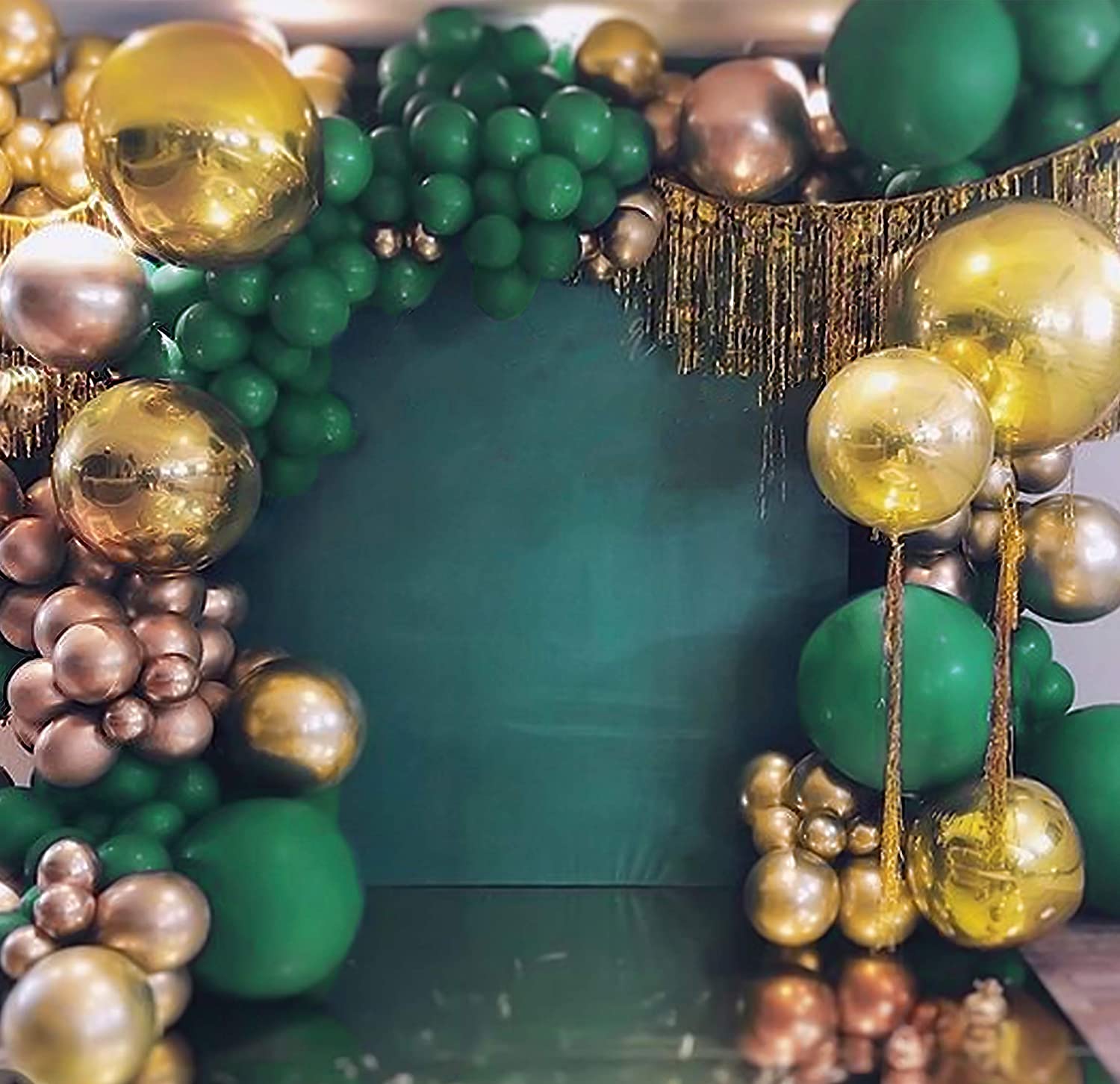 Groen Goud Ballon Boog 4D Ronde Folie Ballonnen Gu... – Grandado