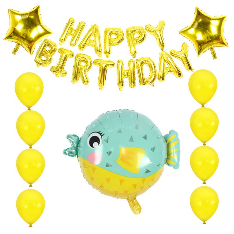 Hippocampus Puffer crab octopus starfish foil heli... – Vicedeal