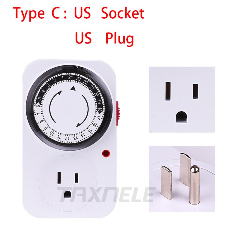 24 Hour Programmable Mechanical Timer Switch Unive... – Vicedeal