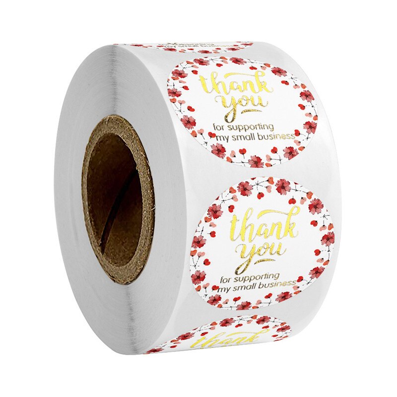 Bronzing Round Flower Sealing Sticker Thank You De... – Vicedeal