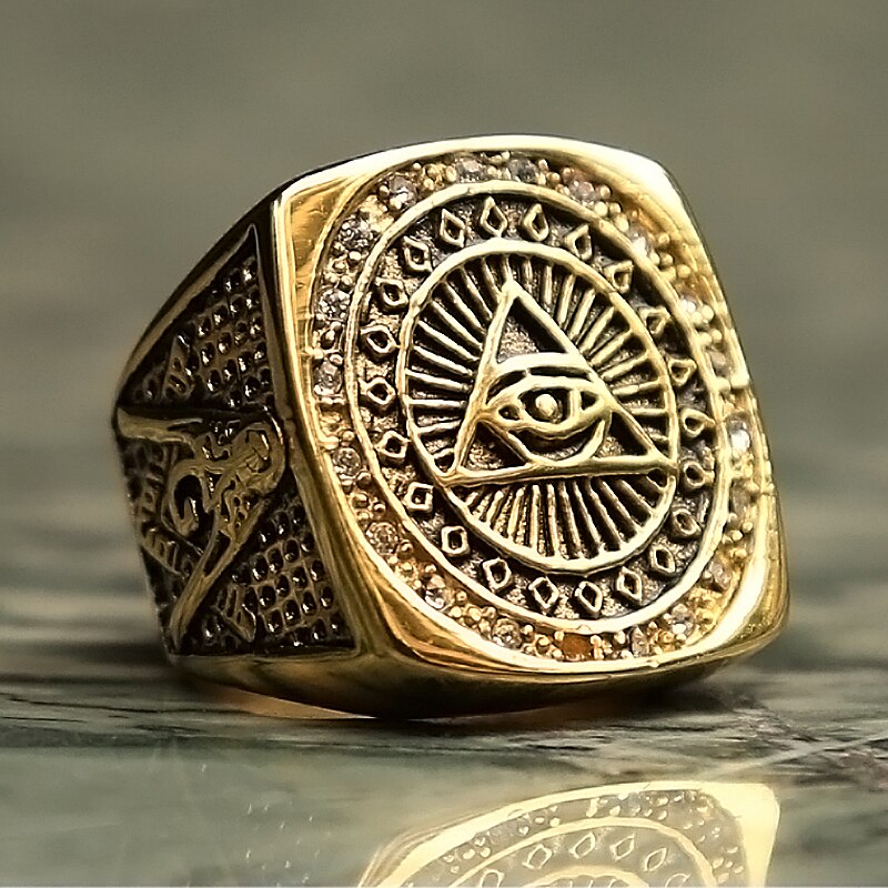 Vintage Heavy Stainless Steel All Seeing Eye Ring ... – Grandado
