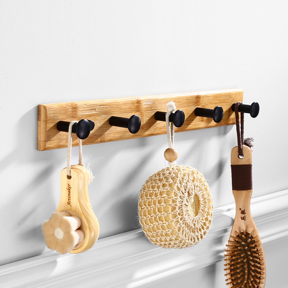 A1 Simple perforated black wooden hook wall hangin... – Vicedeal