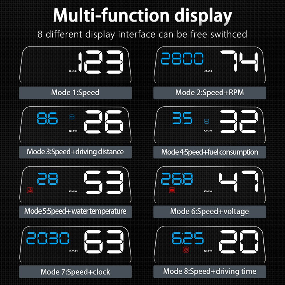 Datong Hud C500 OBD Head Up Display OBD2 Speedomet... – Grandado Datong Hud C500 OBD Head Up Display OBD2 Speedomet... – Grandado