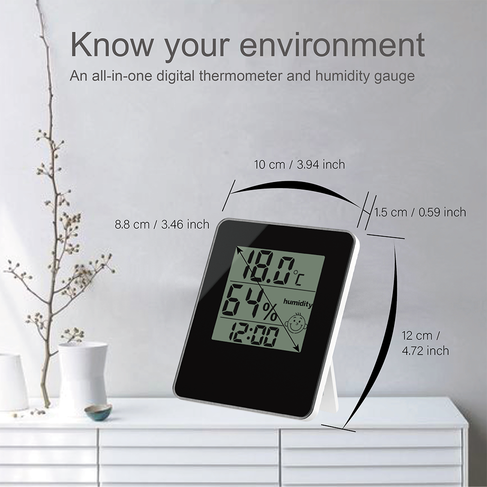 Digital Indoor Thermometer and Hygrometer with Des... – Vicedeal