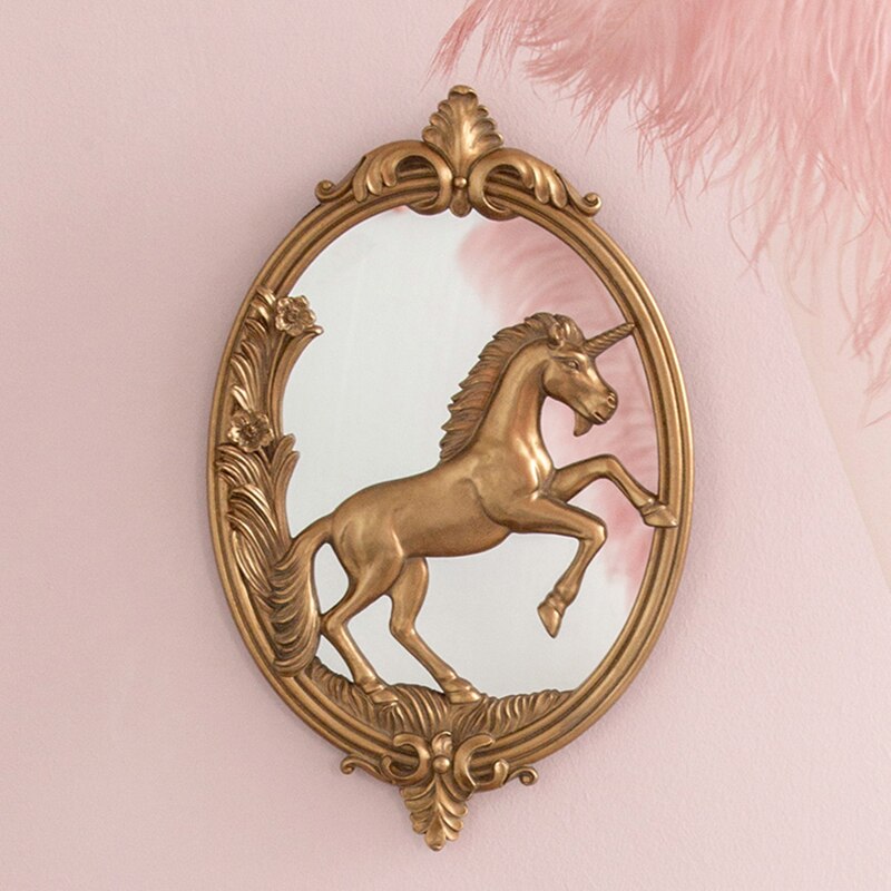 Bath Round Mirror Wall Hanging Frame Luxury Nordic... – Grandado