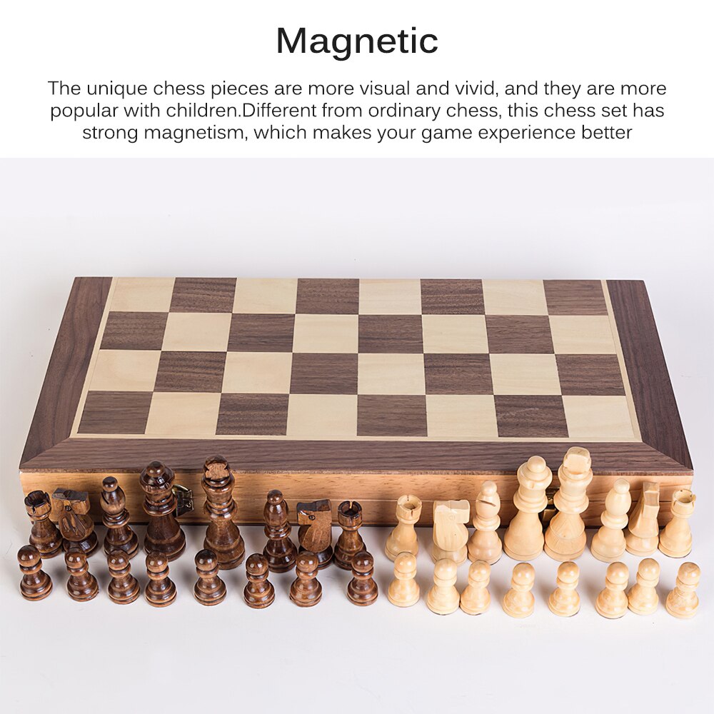 Magnetic Wooden Chess Children Chess Toys Solid Wo... – Grandado
