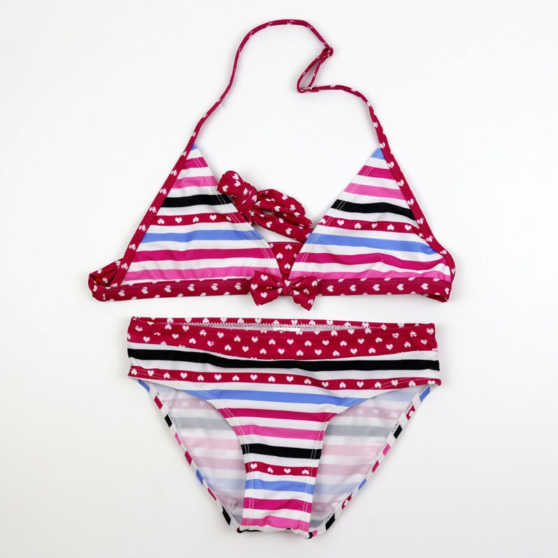 Color Striped Girls Swimsuits Bikinis Set Girls 2 ... – Vicedeal