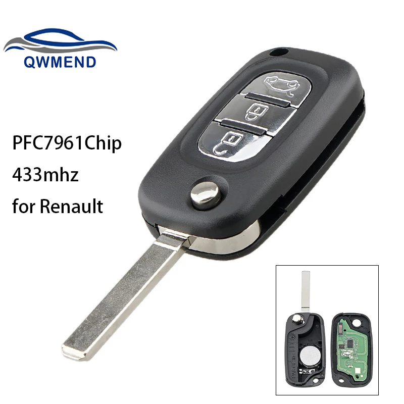 QWMEND for Renault Key PFC7961Chip Car Remote Key ... – Grandado