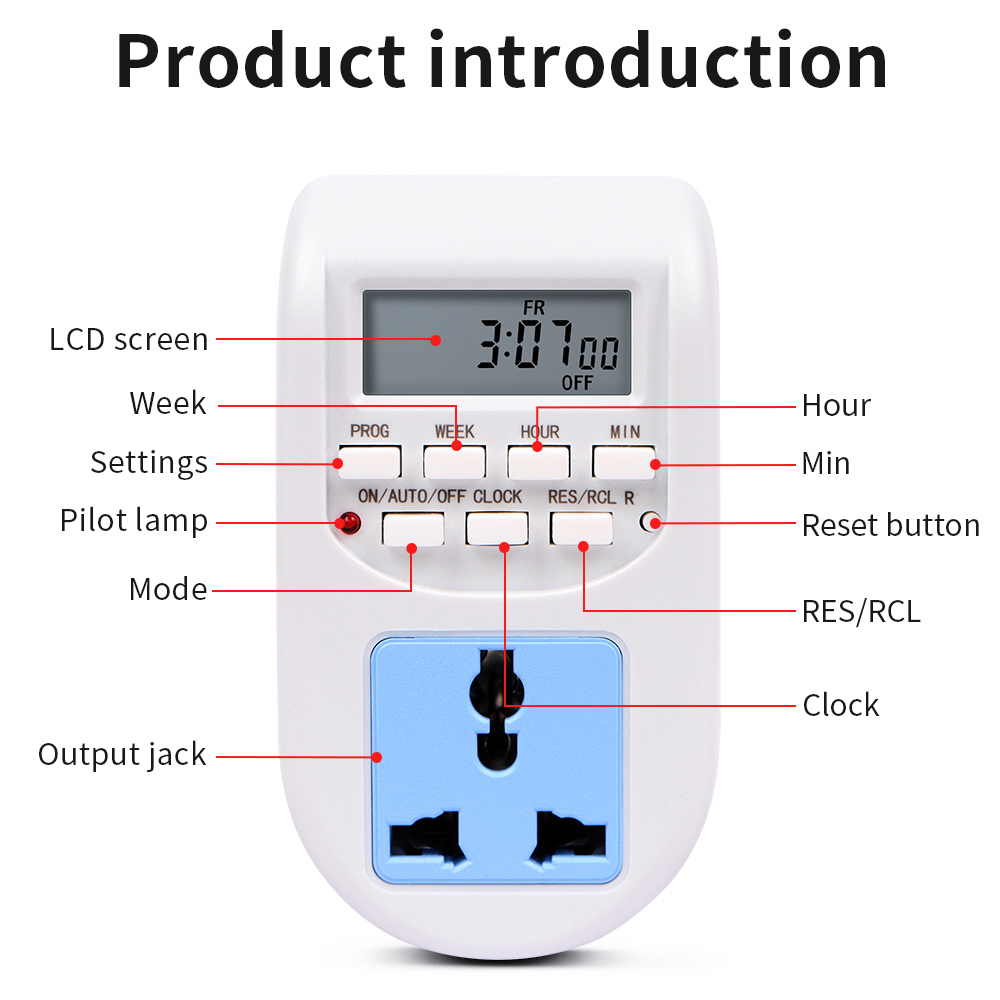 10A Digital Timer Switch Programmable Electronic T... – Grandado