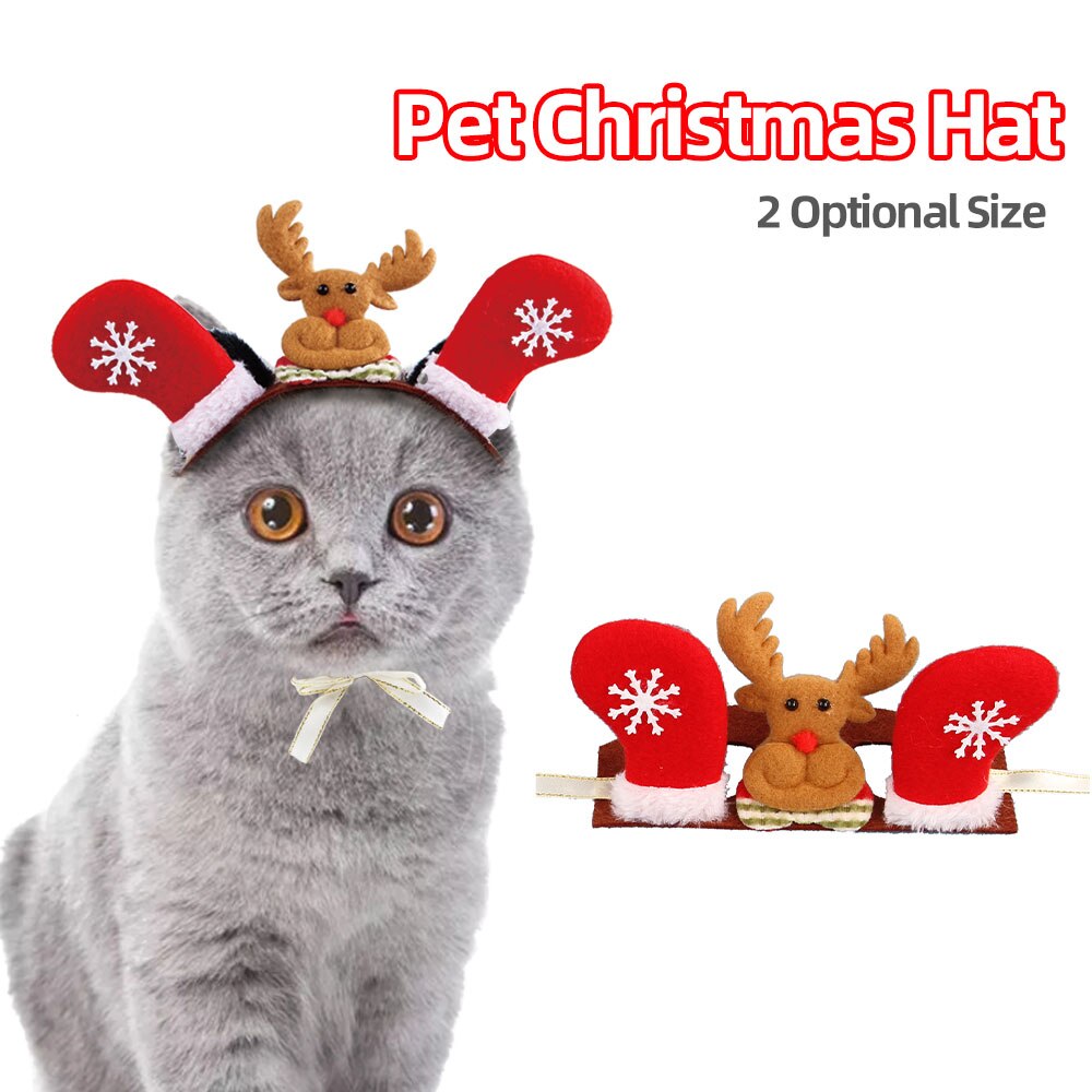 Cat Christmas Hat Pet Christmas Costume Cats Red E... – Vicedeal