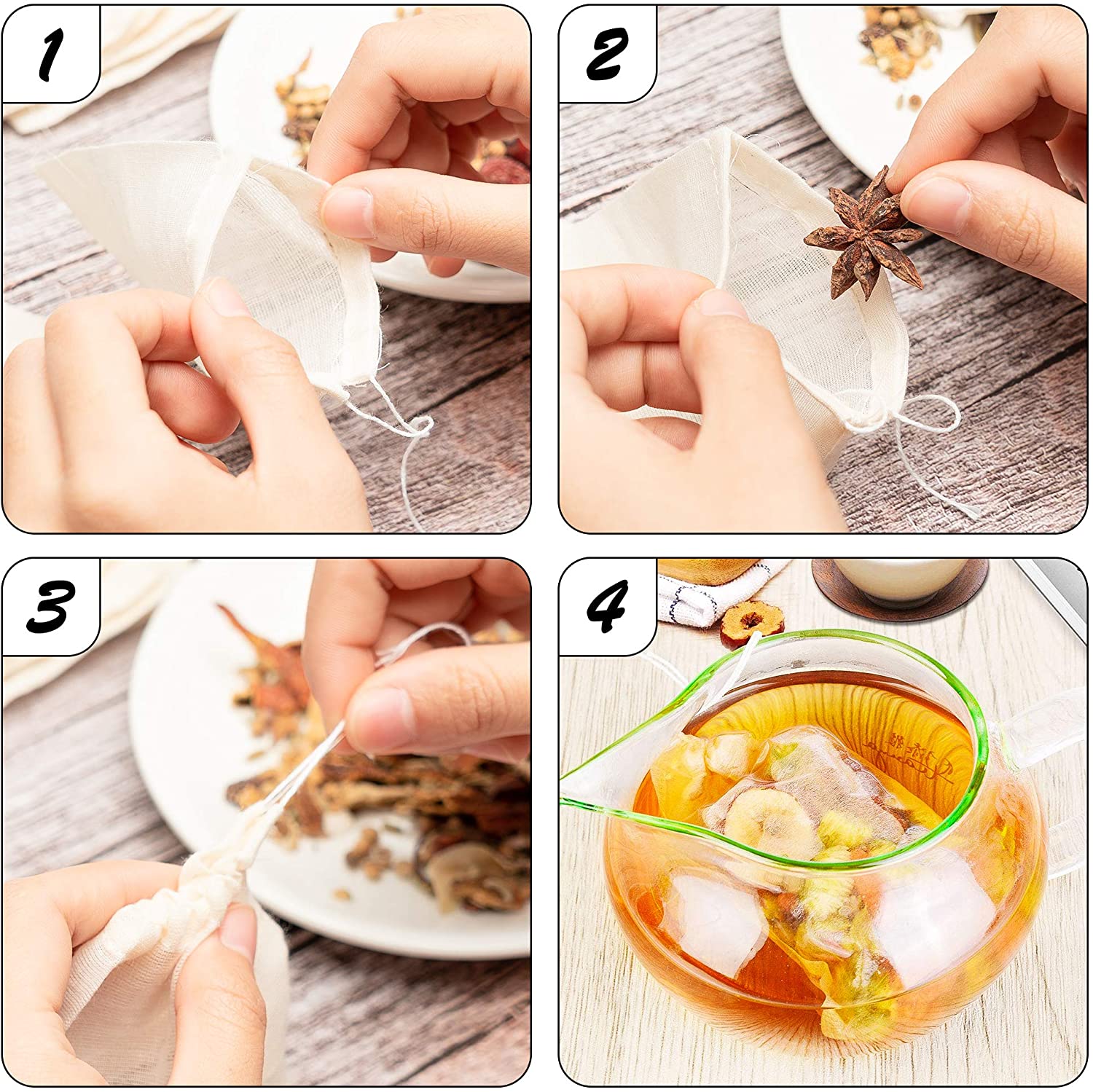 100pcs Disposable Tea Filter Bags Drawstring Seal ... – Grandado