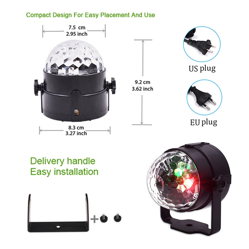 LED Party Lights Strobe Crystal Ball 3W RGB Light ... – Grandado