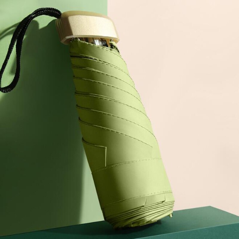 Litet platt hopfällbart paraply regn kvinnor män m... – Grandado