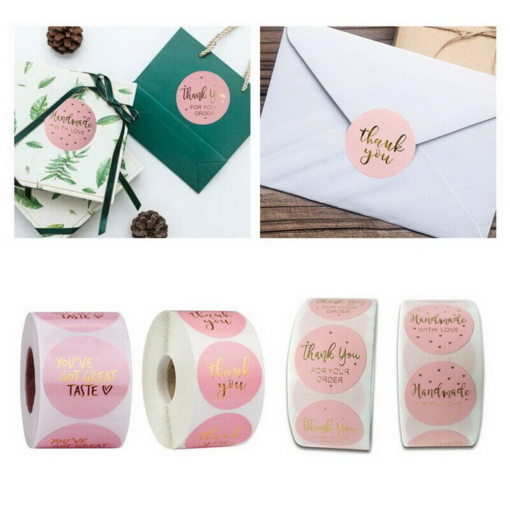 500Pcs/Roll Handgemaakte Liefde Dank U Stickers Br... – Grandado